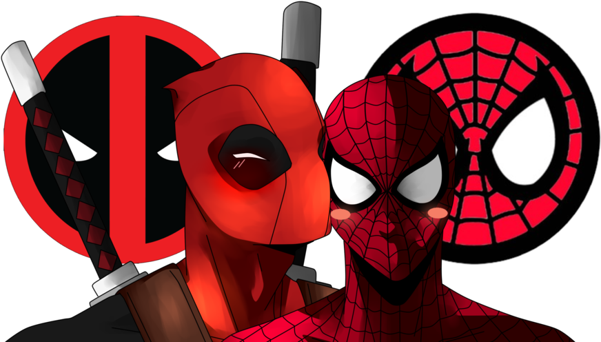 Deadpool X Spiderman By Keiko-draws On Deviantart (900x506), Png Download