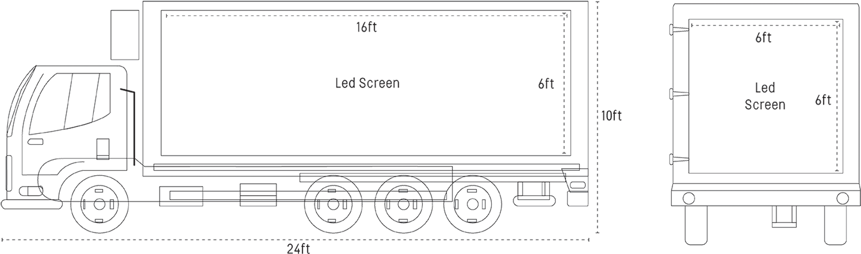 Box Led Truck - Diagram (1920x1080), Png Download