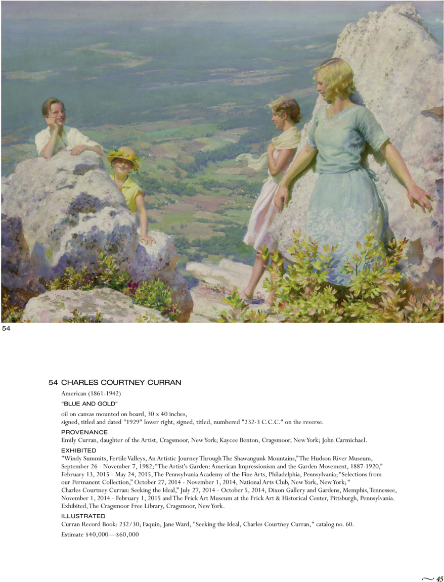 54 54 Charles Courtney Curran American 1861-1942 Blue - Artist ...