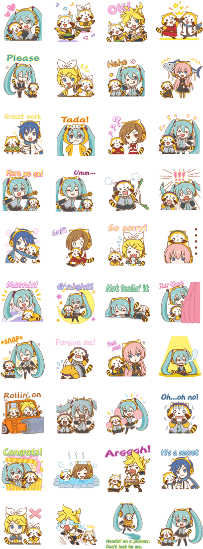 Hatsume Miku × Rascal - Sticker (420x1121), Png Download