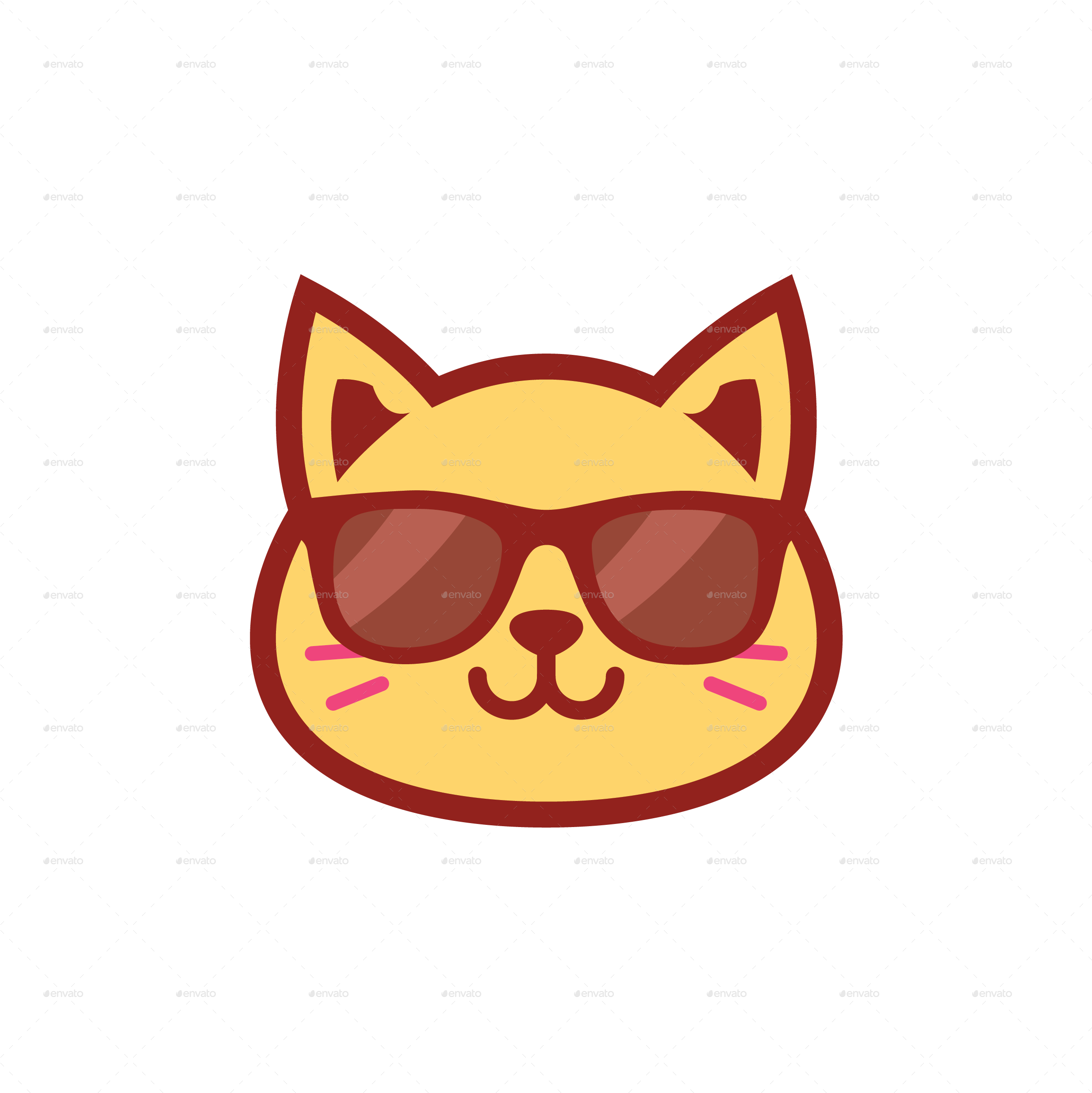 Cute Kitty Emoticon By - Cute Cat Emote Png (2480x2480), Png Download