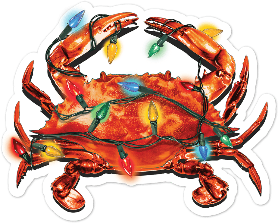 Christmas Crab Lights / Sticker - Christmas Crab (1000x823), Png Download