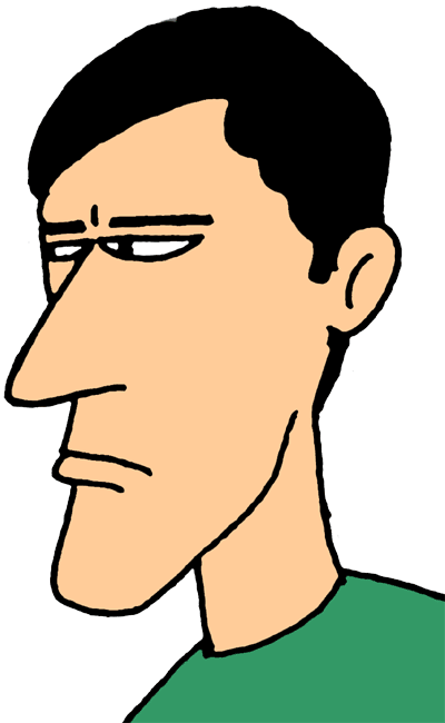 Suspicious Customer (400x650), Png Download