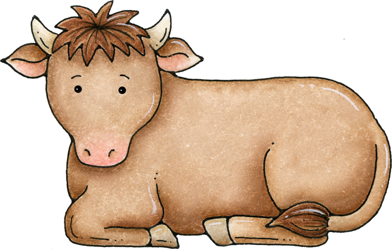 Cattle Pencil And In Color - Nativity Scene Cow Clipart (787x500), Png ...
