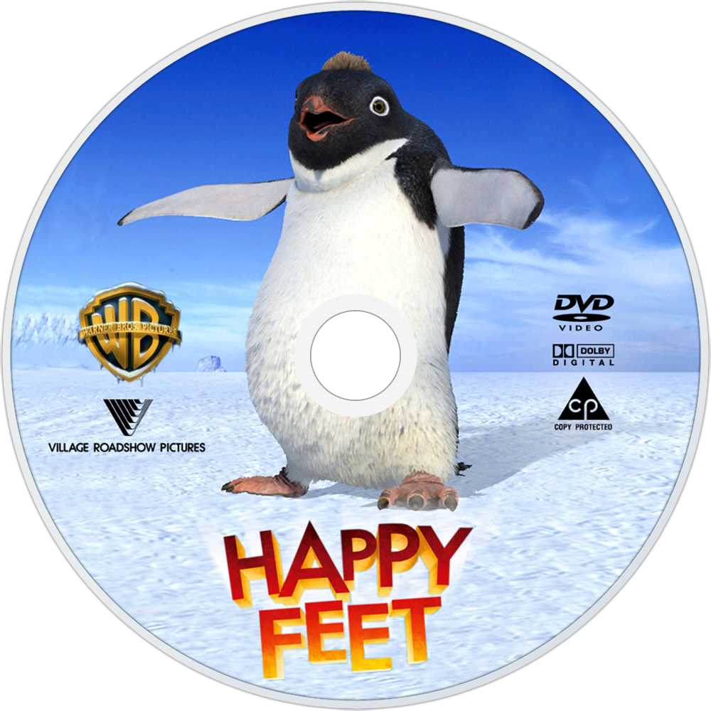 Happy Feet Dvd Disc Image - Happy Feet Dvd Label (1000x1000), Png Download