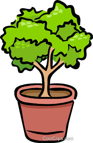 Potted Plant Royalty Free Vector Clip Art Illustration - Clipart Plant ...