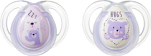 Night Style Soothers 0 6 Purple Hugs Pacifier - Pacifier (800x800), Png ...