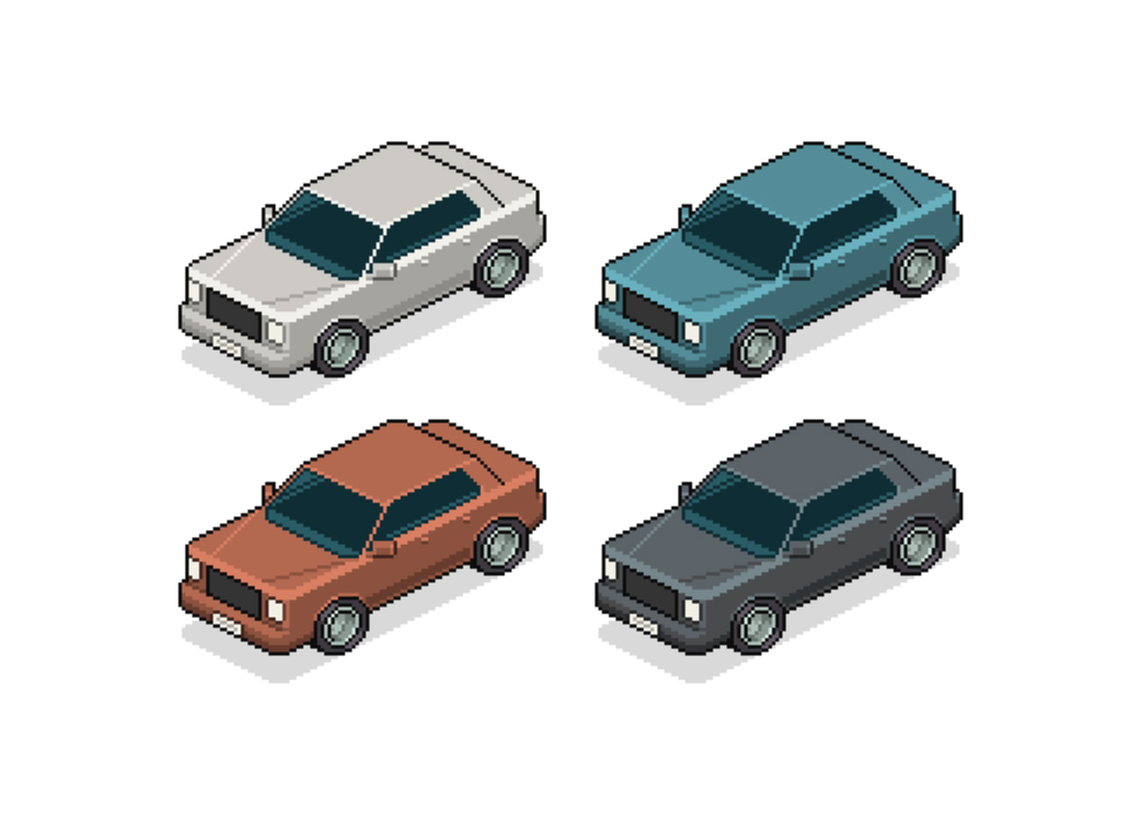 Download Clip Art Pixel Art Cars - Isometric Character Illustrator ...