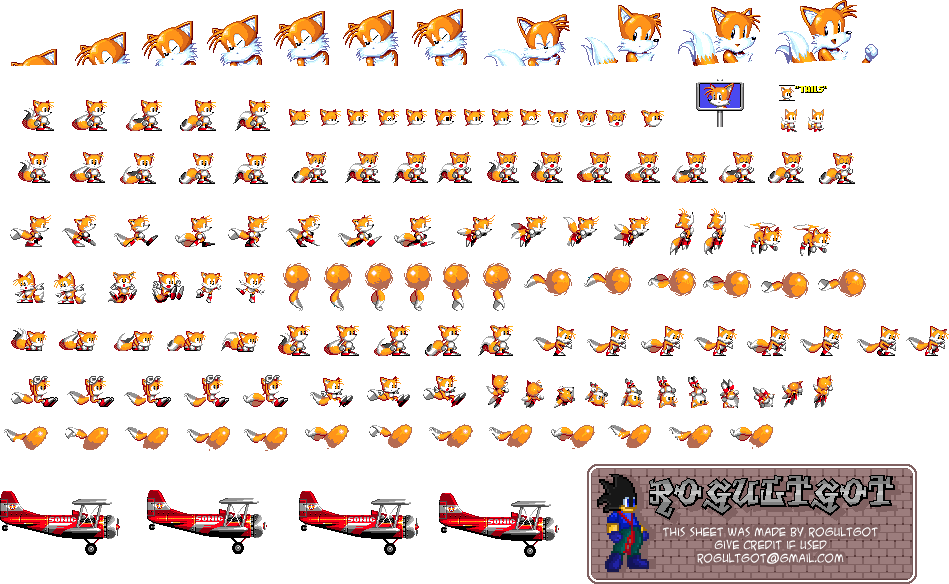 Sonic 2 Tails - Tails Sprites (949x584), Png Download
