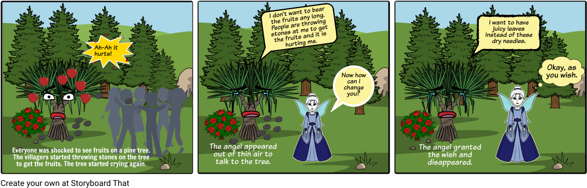 Unhappy Tree - Storyboard (1164x385), Png Download