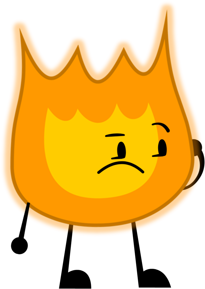 Firey-1 - Bfdi Scared Mouth (736x1012), Png Download