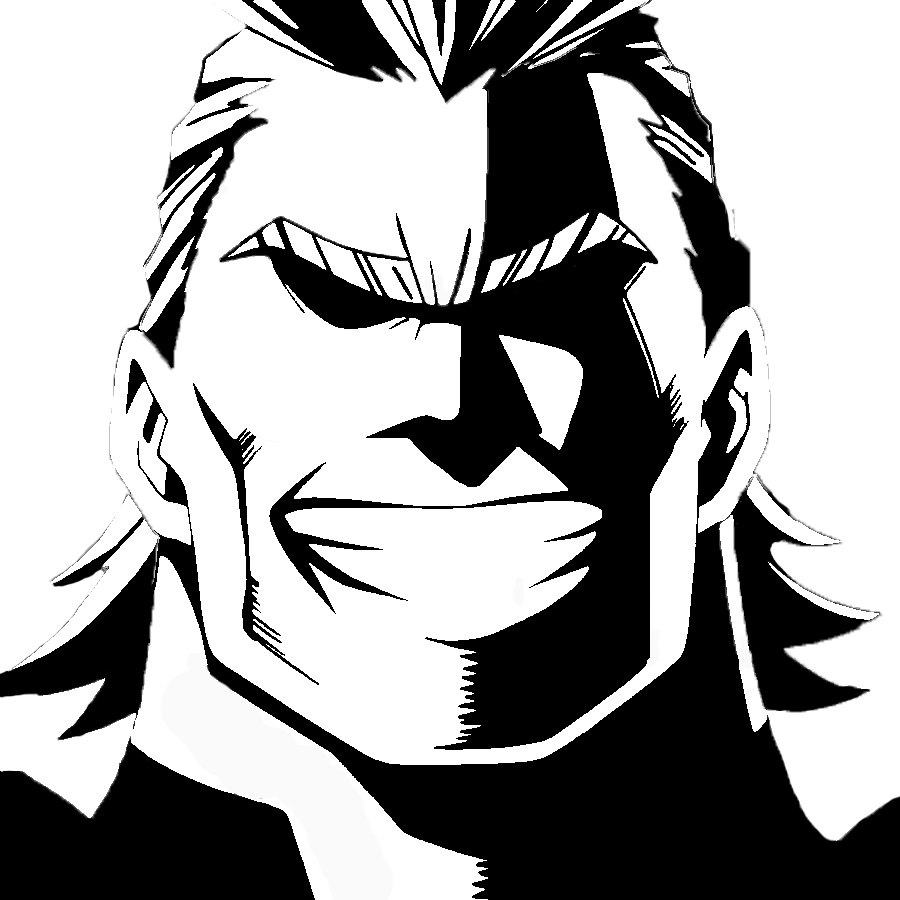 All Might Face Template - All Might Black And White (900x900), Png Download