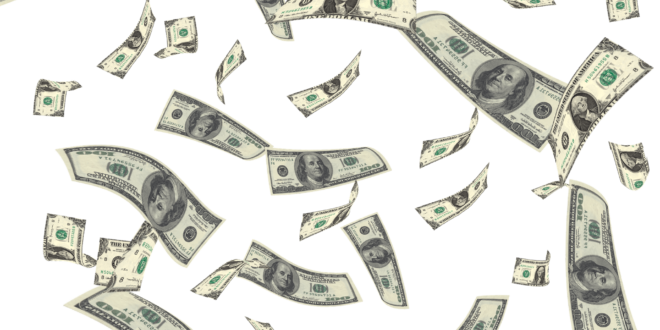 Falling Money Animated (660x330), Png Download