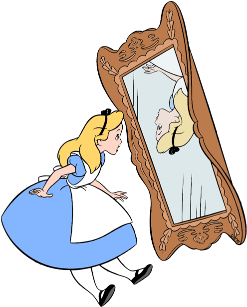Mirror Clipart Alice In Wonderland (500x623), Png Download