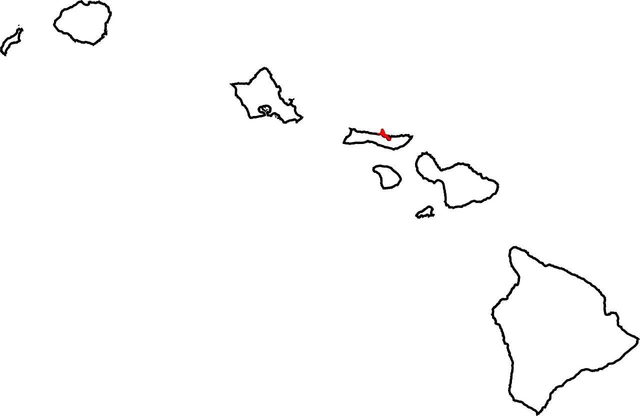 Hawaii Vector State - Hawaii Map Outline (1280x832), Png Download