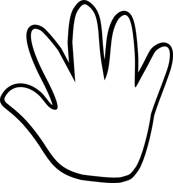 Handprint Template Printable - White Hand Print (564x597), Png Download