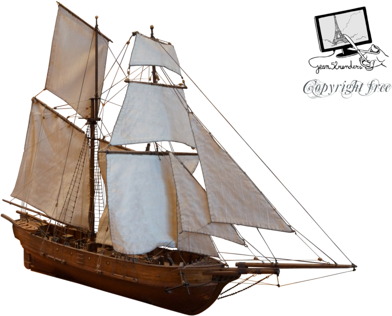 Sail Ship Png Graphic Stock - Full Rigged Pinnace (1024x682), Png Download