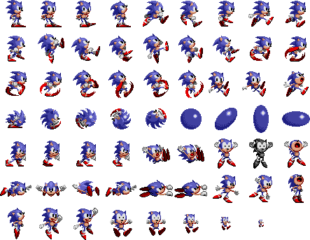 Sega Logo - Sonic The Hedgehog Genesis Sprites (443x343), Png Download