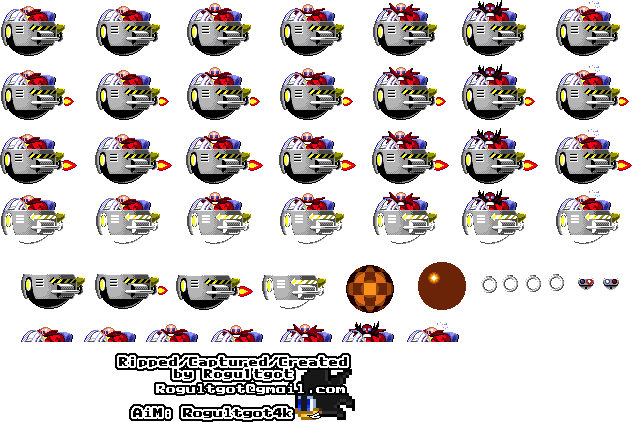 Robotnik - Sonic 1 Eggman Sprites (632x422), Png Download