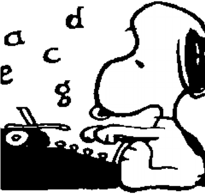 Snoopy Typing Clipart