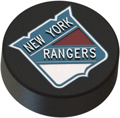 New York Rangers Logo On Ice Hockey Puck 3d Print - Emblem (667x500 ...