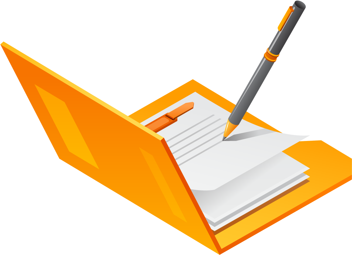 Download A Open Folder With Paper Pencil | Transparent PNG Download ...