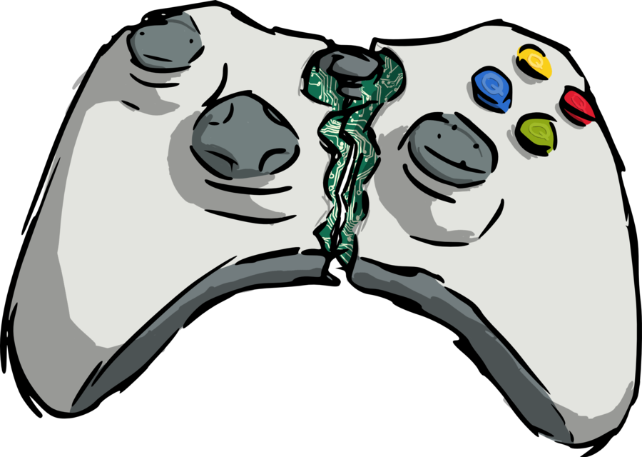 Broken Controller Png (900x640), Png Download