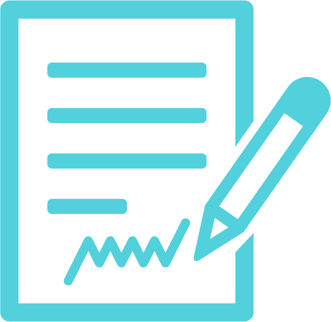 Contract Icon Blue2 (1300x1200), Png Download