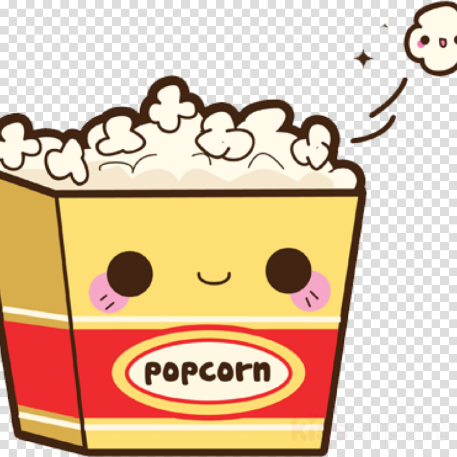Cute Popcorn Clipart Popcorn Caramel Corn Kawaii (900x900), Png Download