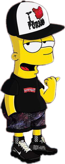 Simpsons Transparent Trap - Bart Simpson Hype Png (226x565), Png Download