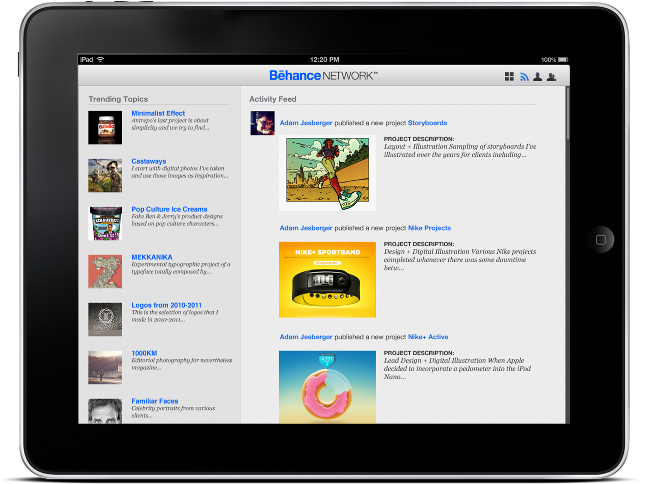 Behance Ipad Concept Design - Zurmo Crm (670x535), Png Download
