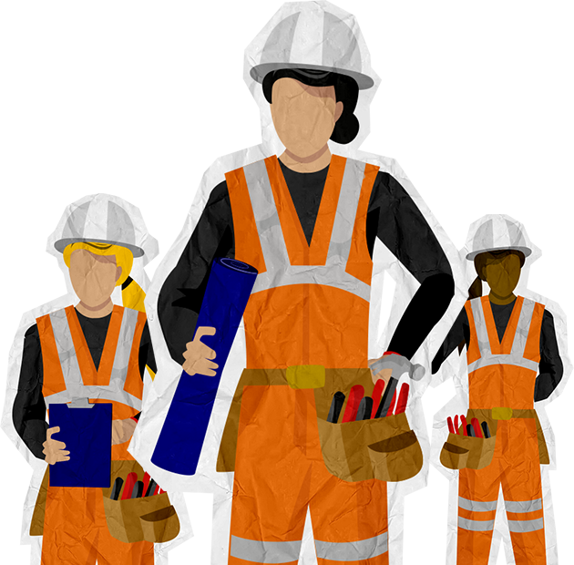 Share With Friends - Women In Construction Clipart (630x620), Png Download