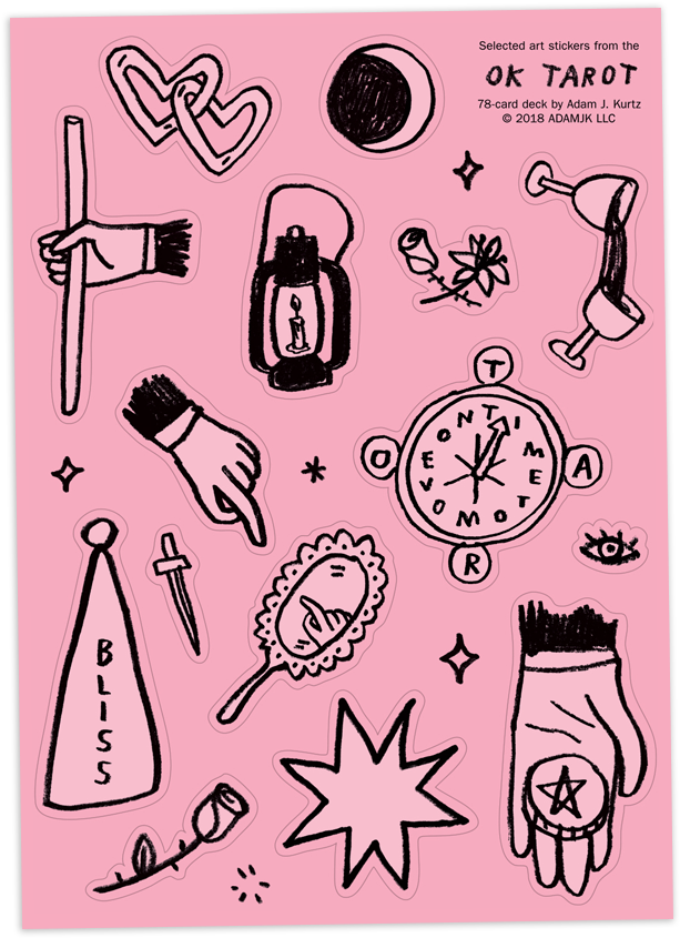 Image Of Ok Tarot Sticker Sheet (1000x1000), Png Download