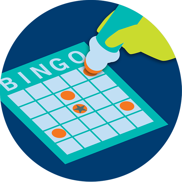 Daubing Selections On A Bingo Card (637x637), Png Download