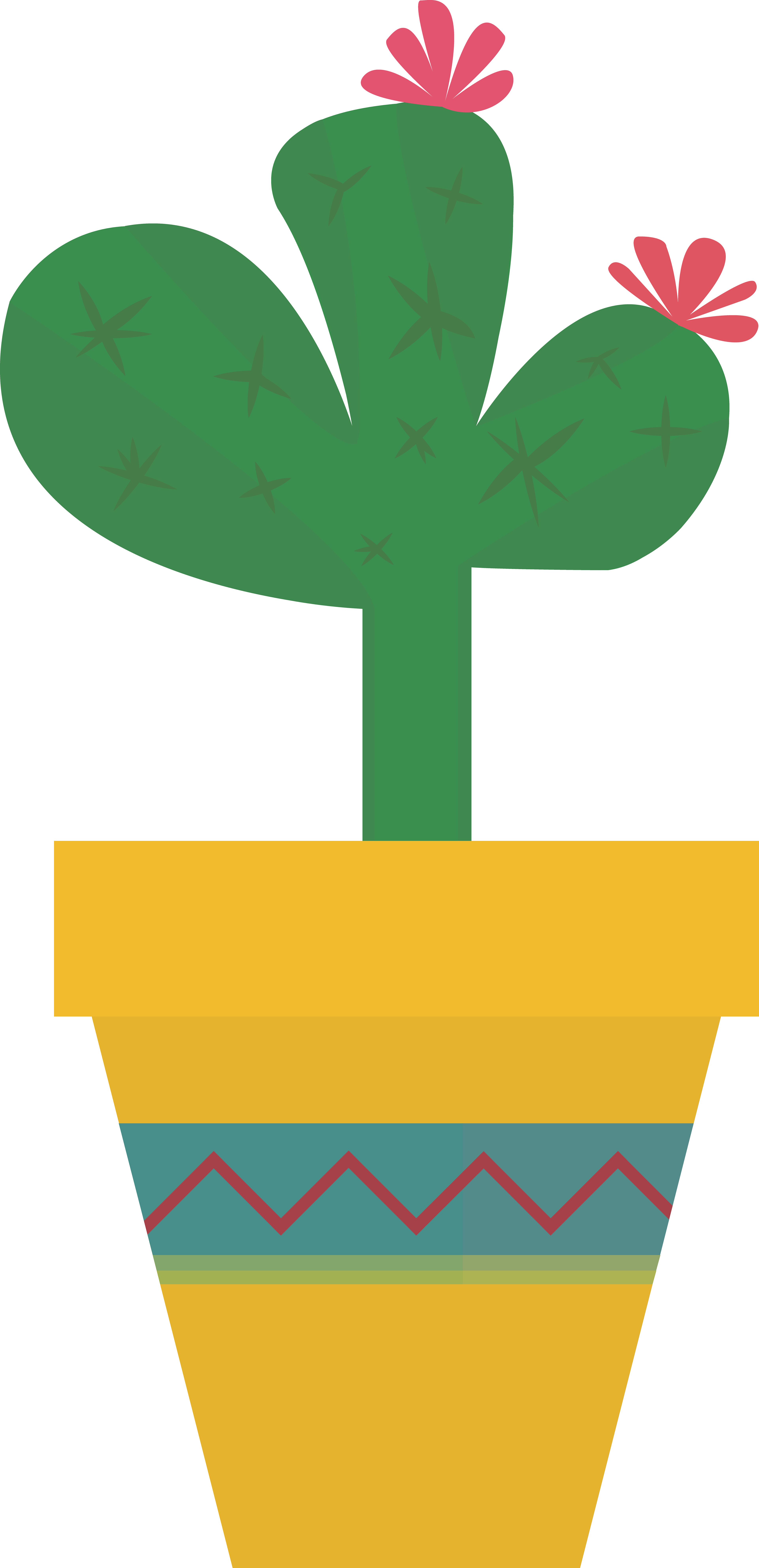 Simple Cactus Drawing (3840x7931), Png Download