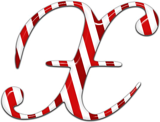 Candycane Letter X Text Candy 1488242 (2000x2000), Png Download