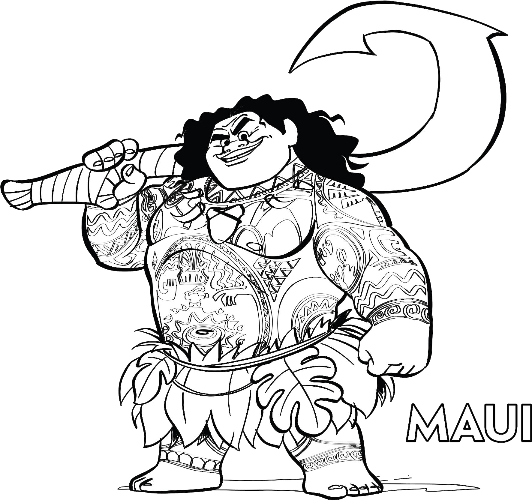 Drawing Moana Maui (2200x1700), Png Download