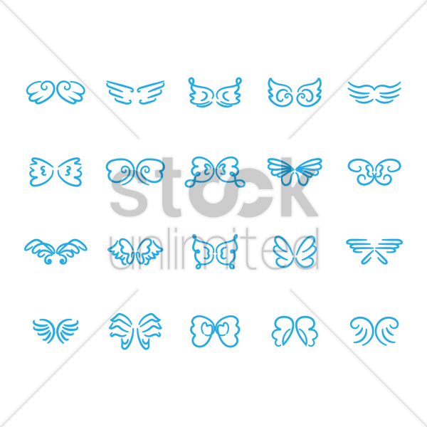Download Set Of Wings Icon V矢量图形 | Transparent PNG Download | SeekPNG