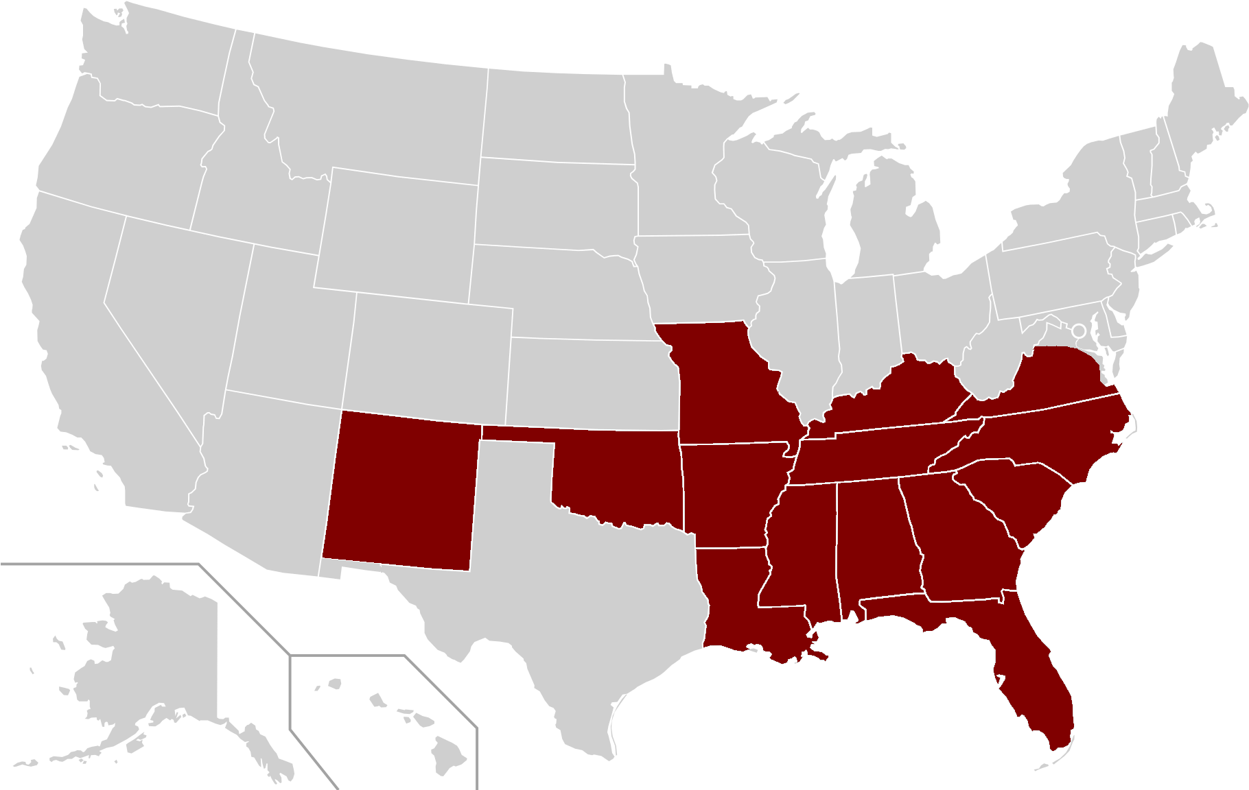 Map Of The Confederate States (2000x1163), Png Download