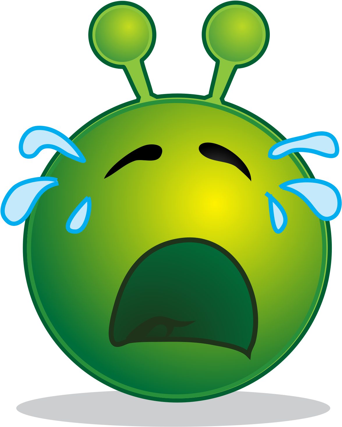 Smiling Green Aliens Crying And Scraping - Crying Alien Emoji (480x599 ...