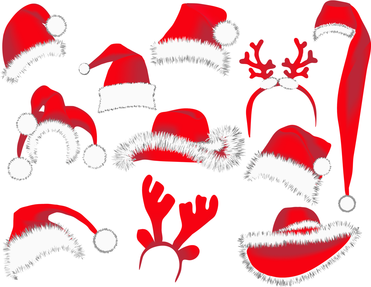 Christmas Hats Png Clipart Picture - Santa Hat Vector (1296x1021), Png ...
