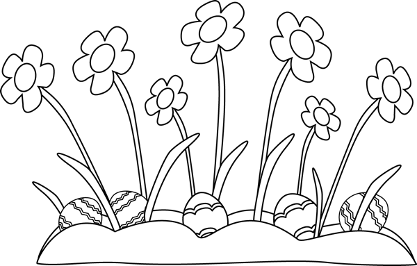 Easter Egg Clip Art - Butterfly And Flower Clip Art Black And White ...