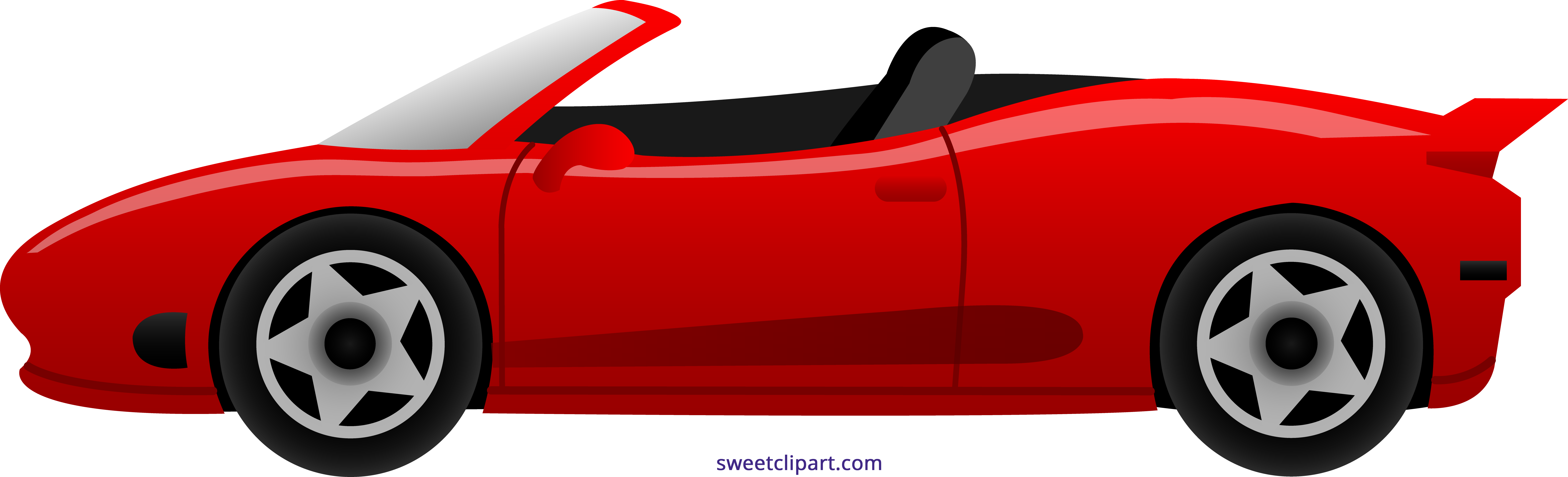 Red Ferrari Car Clipart - Car Clipart (7863x2391), Png Download