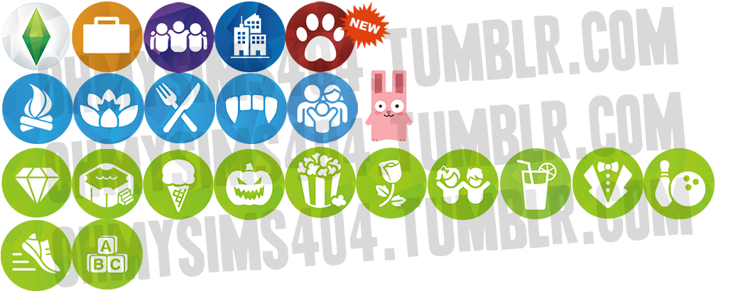 Sims 4 Icons Png Png Freeuse Download - Sims 4 Pack Symbols (1070x410 ...
