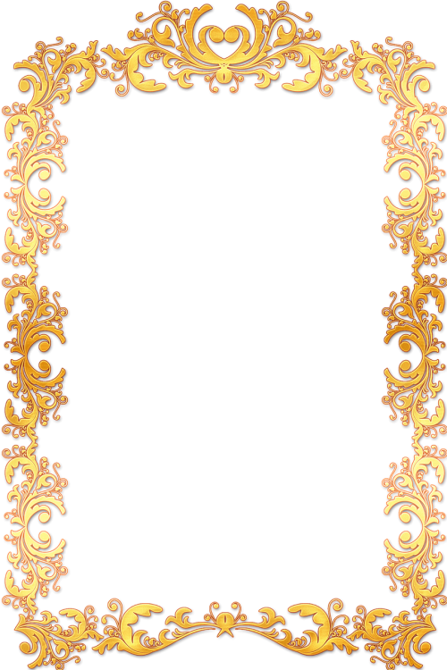 Elegant Gold Border Png (500x750), Png Download