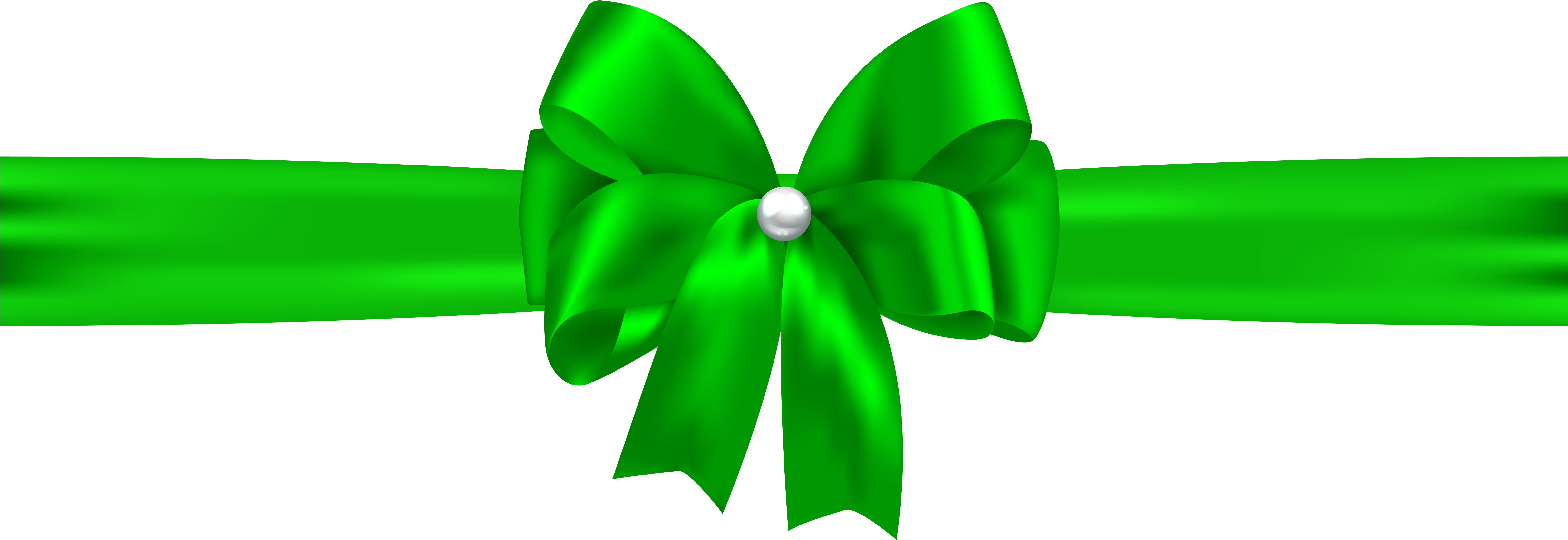 Green Bow Png (8000x2805), Png Download