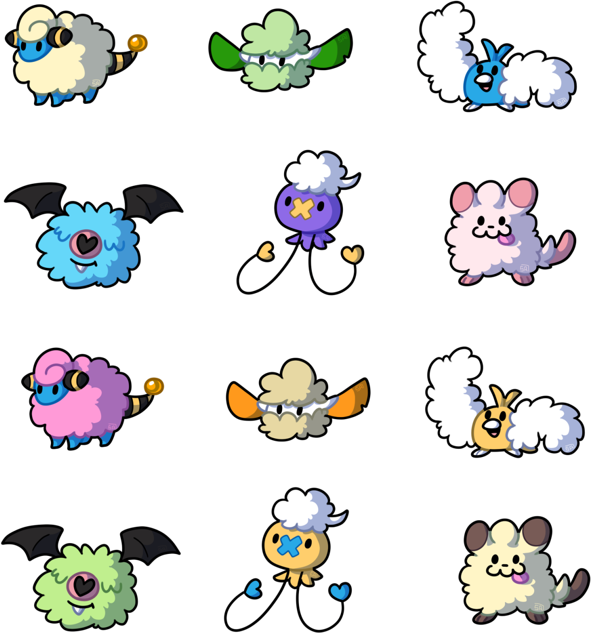 Drew Some Fluffy And Cute Pokemon, Along With Their (1280x1366), Png ...