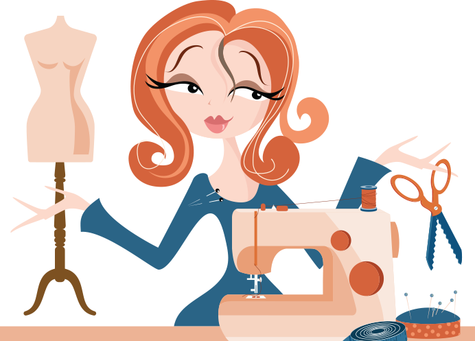 Clothes And Alterations - Sewing Cartoon Png (692x497), Png Download
