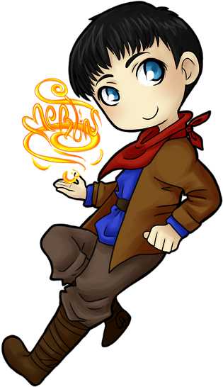 Merlin Being Cute (500x632), Png Download