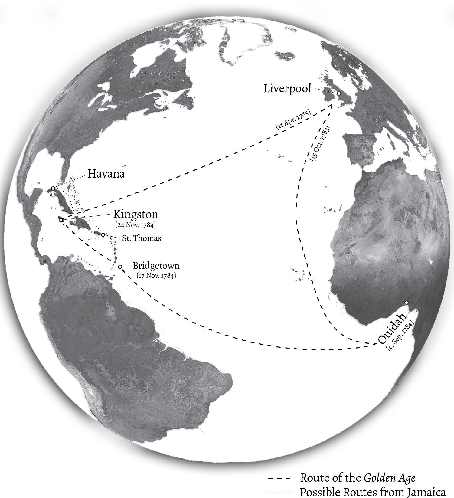 Voyage Of The Golden Age And Trade Routes From Jamaica (1501x1665), Png ...